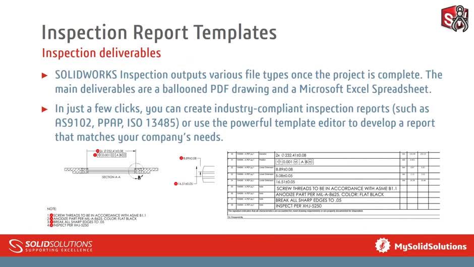 SOLIDWORKS Inspection Templates