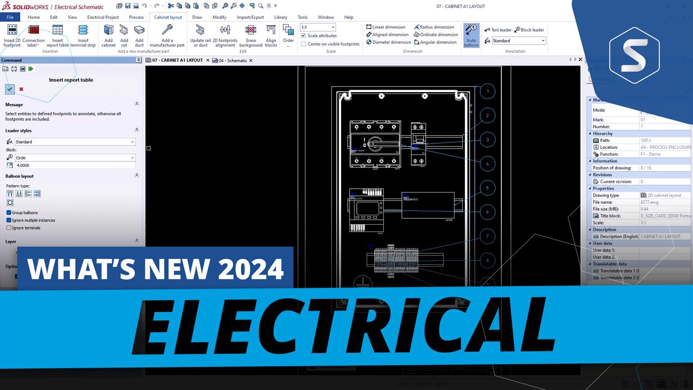 What's New in SOLIDWORKS 2D Schematics & Electrical 3D 2024