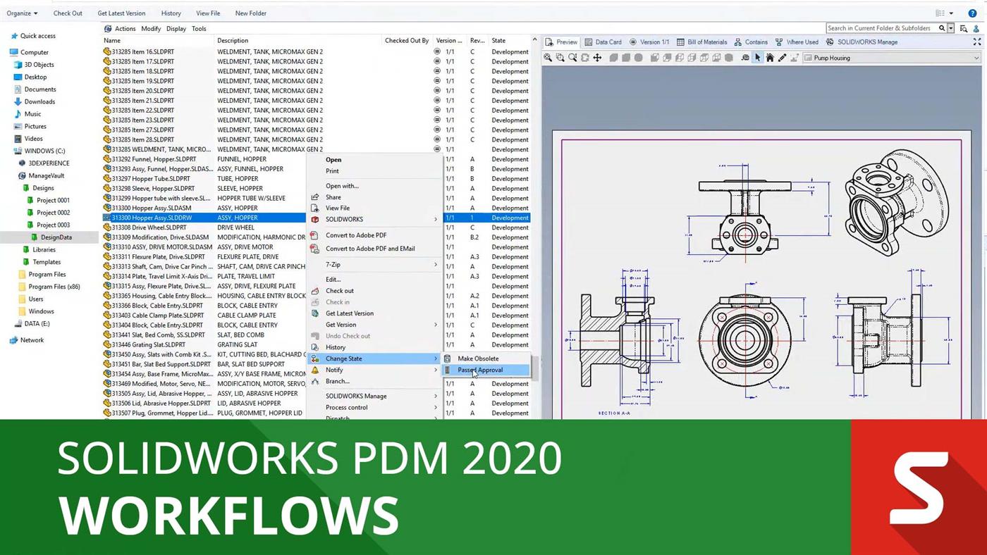 What's New In SOLIDWORKS PDM 2020 - Workflows