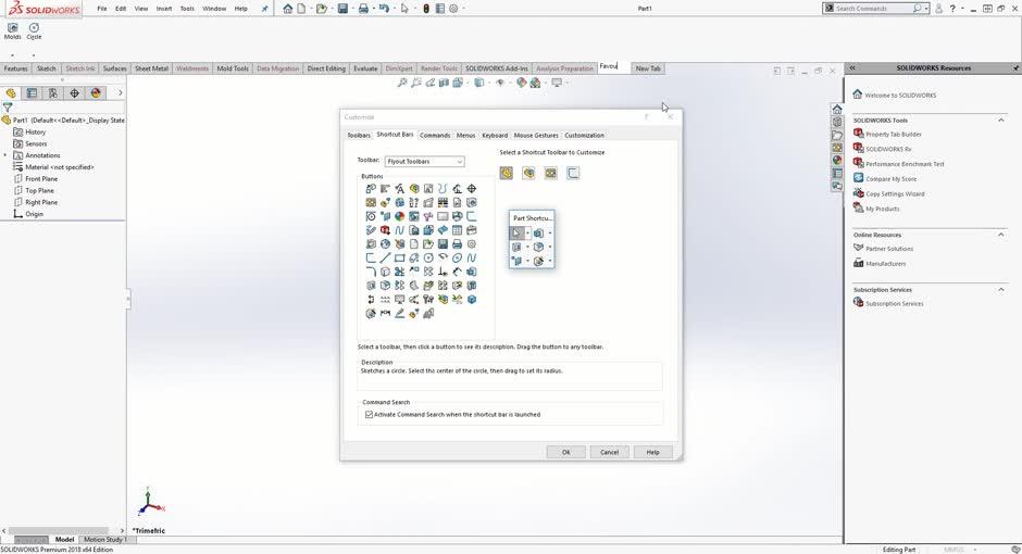 Customise the Command Manager