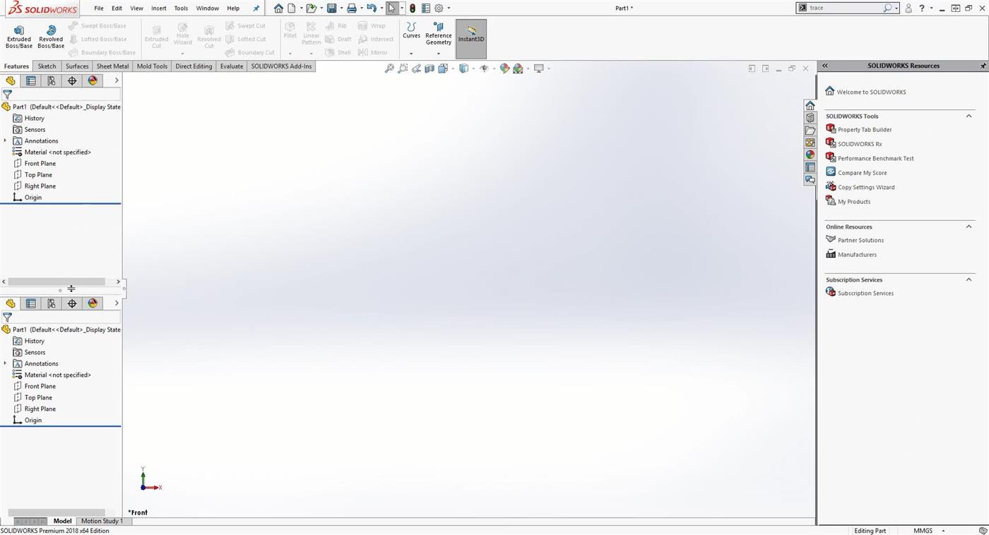 Split the Feature Manager Design Tree