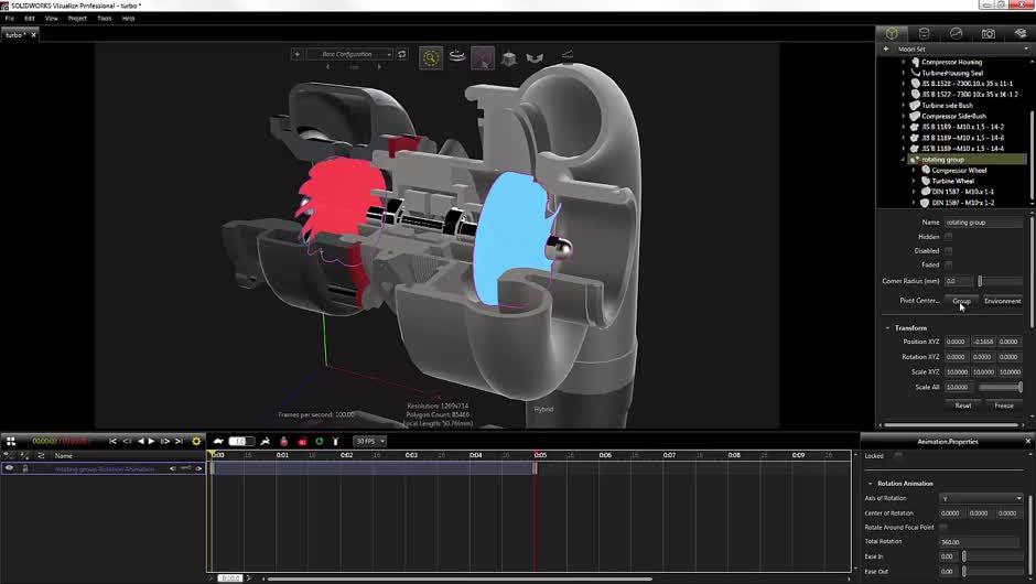 SolidWorks Visualize Rotation Animation