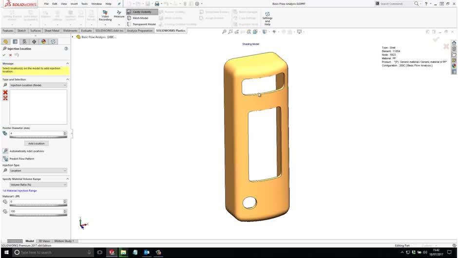 SolidWorks Simulation Trial - Plastics Tutorial