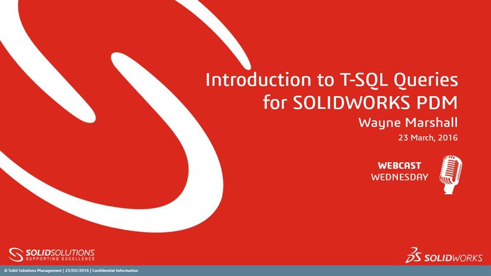 Creating T-SQL Reports for SOLIDWORKS PDM Pro