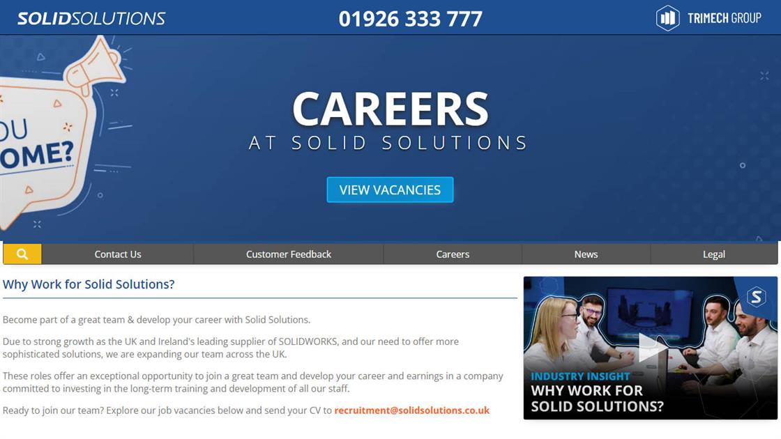 Careers at Solid Solutions | UK's #1 SolidWorks Reseller