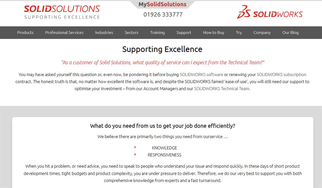 Supporting Excellence - World Class SolidWorks Support