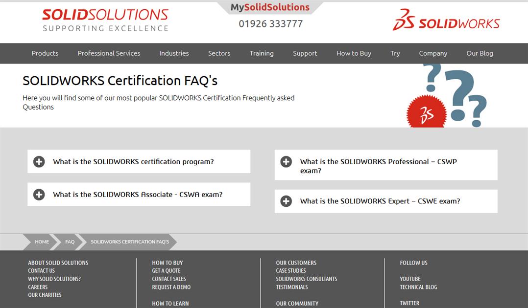 SolidWorks Certification FAQ's | Solid Solutions