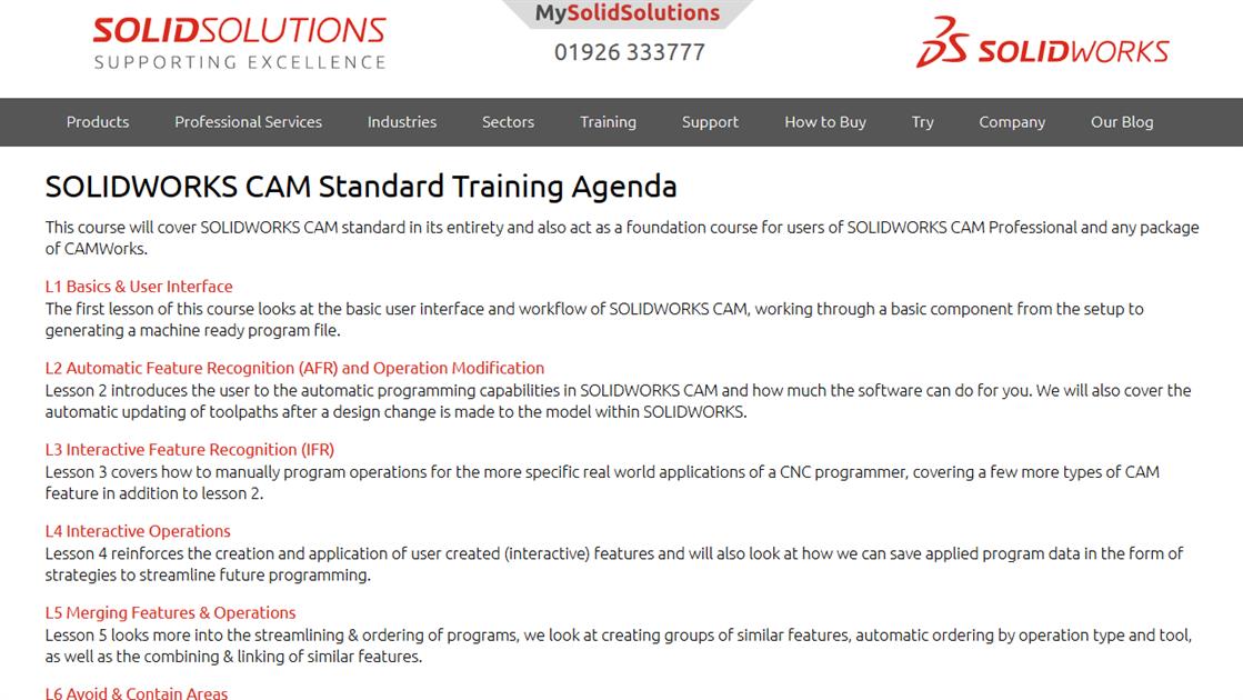 SOLIDWORKS CAM Standard Training Agenda