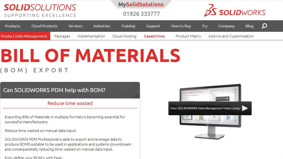 Bill Of Materials in SOLIDWORKS PDM