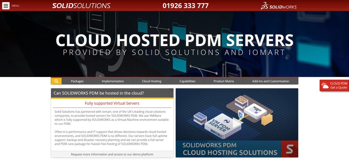 SOLIDWORKS PDM Virtual Servers | IOMART