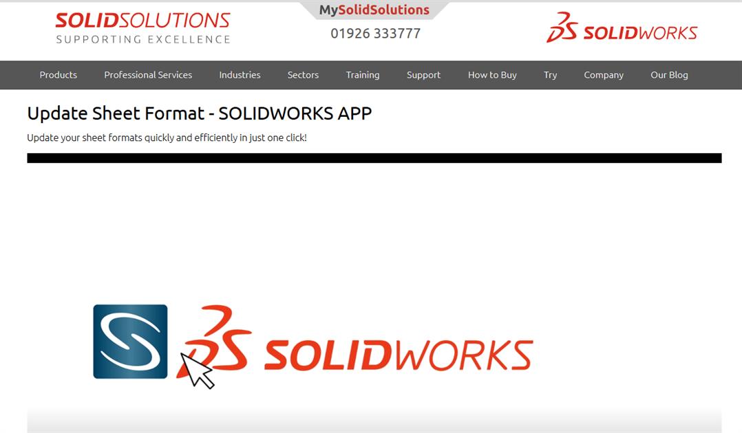 Update Sheet Format - SolidWorks APP | Solid Solutions
