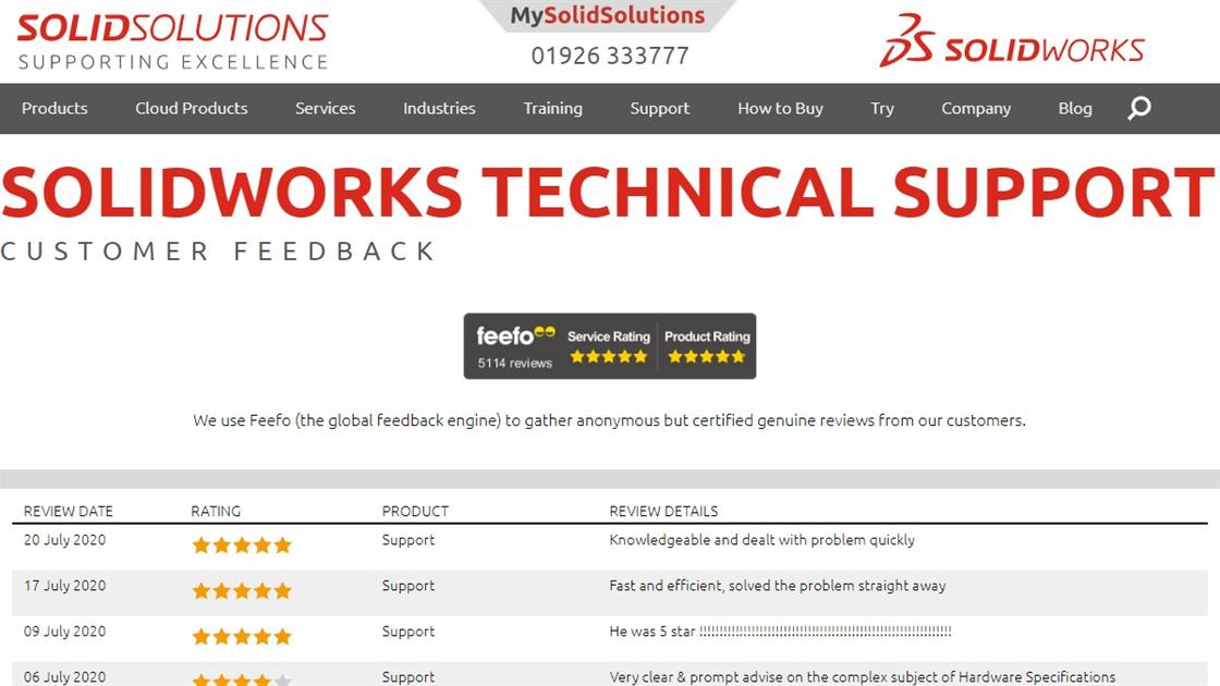 SolidWorks Technical Support Feedback | Solid Solutions