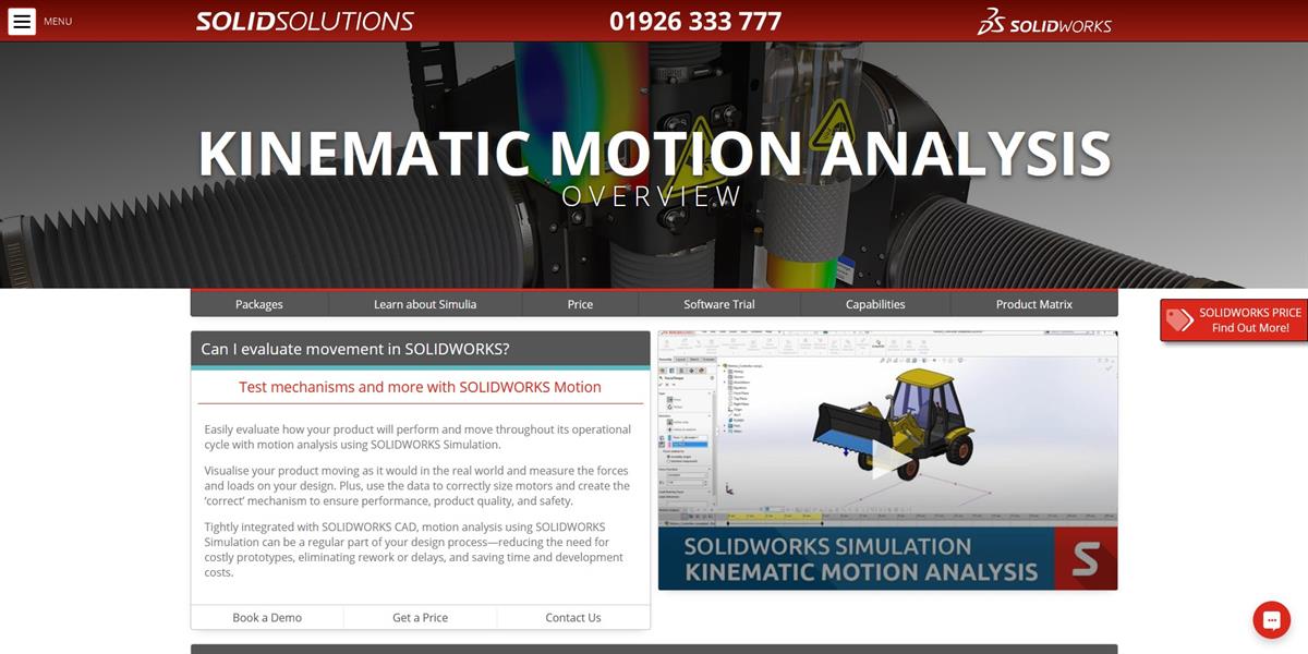 Kinematic Motion Simulation Capabilities in SOLIDWORKS