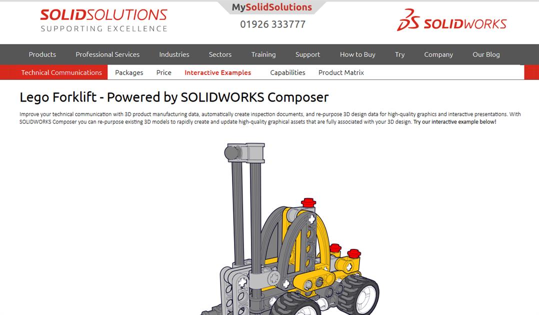 Lego Forklift - Powered by SOLIDWORKS Composer