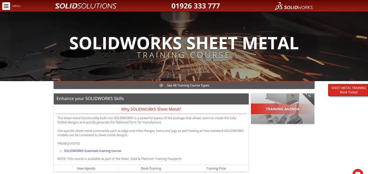 SOLIDWORKS Sheet Metal Training Course | Solid Solutions