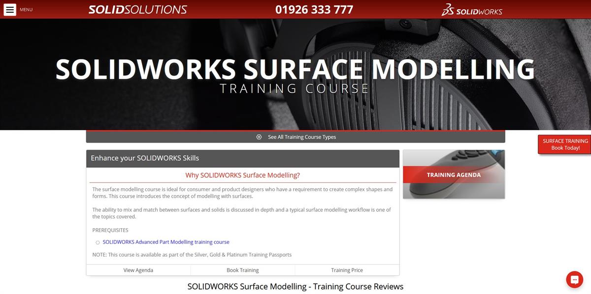 SOLIDWORKS 3D CAD Surface Modelling Training Course | Solid Solutions
