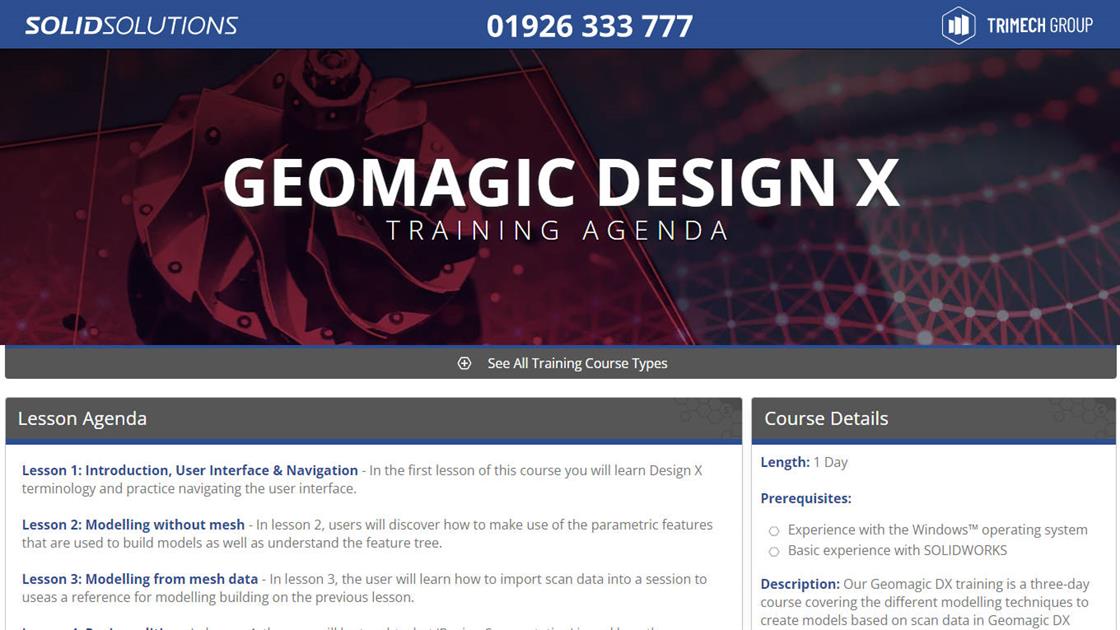 Geomagic Design X Training Course Agenda | Solid Solutions