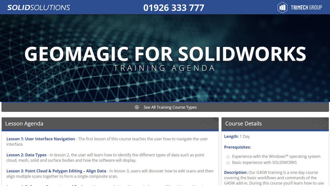 Geomagic for SOLIDWORKS Training Course Agenda | Solid Solutions
