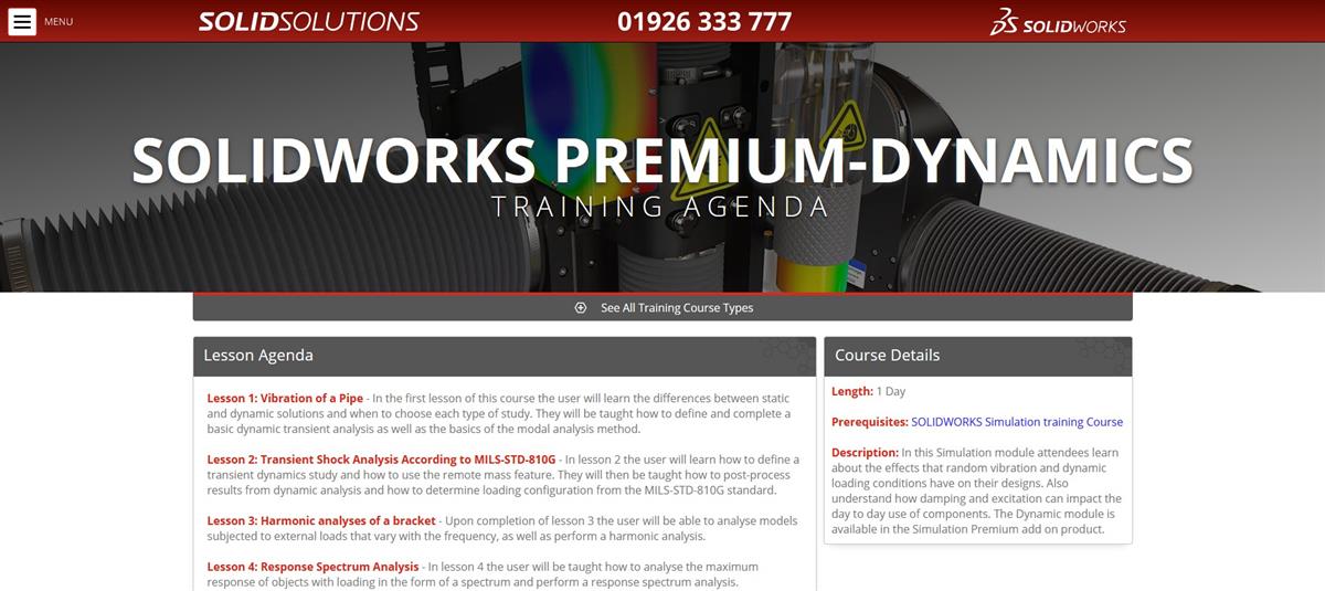 SOLIDWORKS Simulation Premium Dynamics Training Agenda